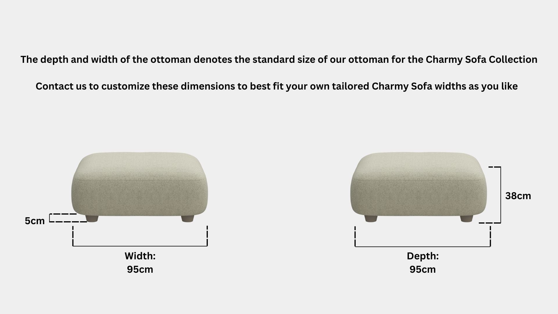 Charmy Fabric Ottoman | Gentle Chic Curves | Singapore